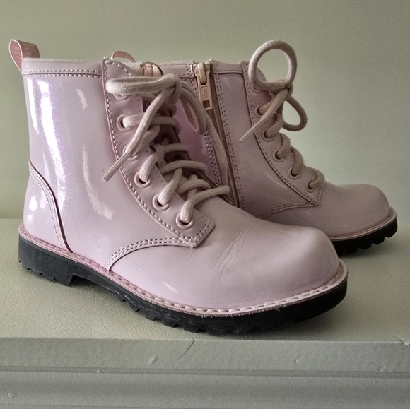 UGG | Shoes | Ugg Pink Combat Boots Girls | Poshmark